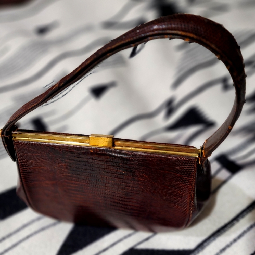 Vintage Retro 1950's Lizard Purse - Gem